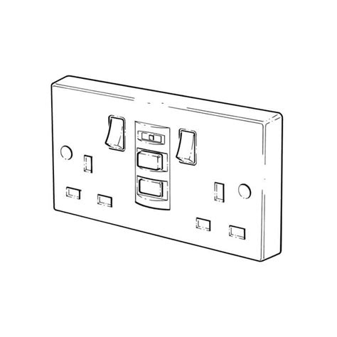 Rcd Switched Twin Socket 21348 Plastic Uk