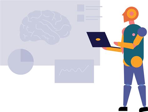 The Robot Is Working On Brain Programming Vector Art At Vecteezy