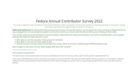参加 2022 年 Fedora 贡献者调查，帮助塑造 Fedora Linux 的未来 Linuxeden开源社区