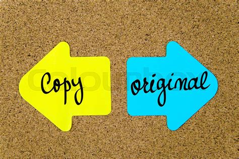 Message Copy Versus Original Stock Image Colourbox