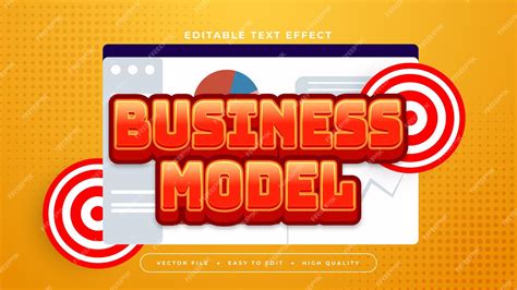 Premium Vector Orange White And Red Business Model 3d Editable Text