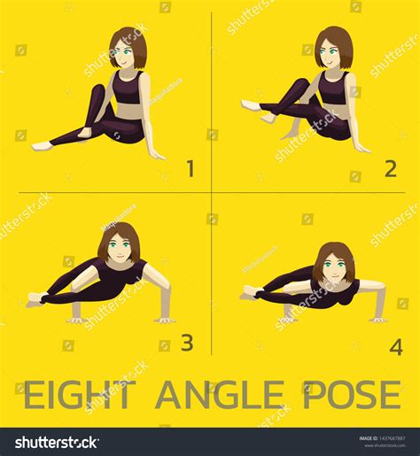 Eight Angle Pose Yoga Manga Tutorial Stock Vector Royalty Free