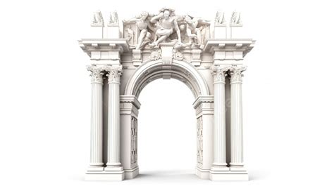 정면에 코린트식 기둥이 있는 흰색 격리된 클래식 아치의 3d 렌더링 기둥 기둥 기둥 아치 길 배경 일러스트 및 사진 무료 다운로드 Pngtree