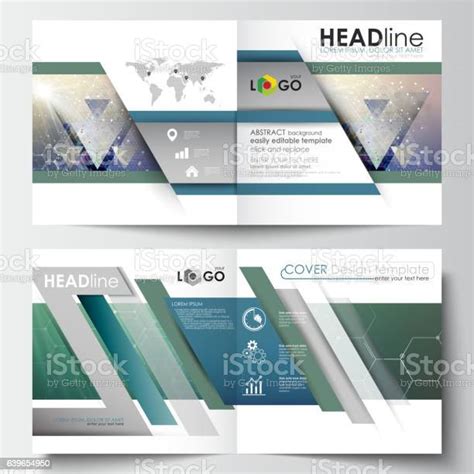 스퀘어 디자인 바이 폴드 브로셔 잡지 전단지를 위한 비즈니스 템플릿 2단 브로슈어에 대한 스톡 벡터 아트 및 기타 이미지 2