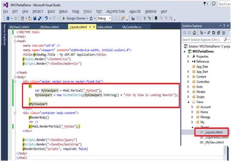 Using Partial Views In Aspnet Mvc 50 Part 7