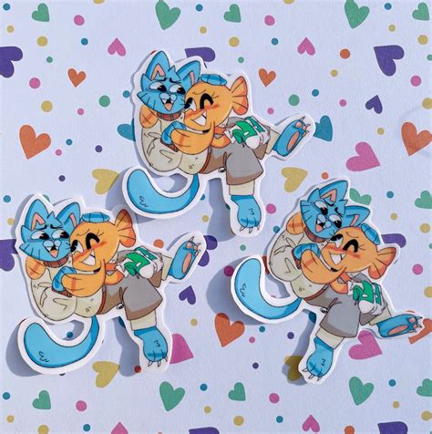 Gumball And Darwin Hugging Sticker Etsy
