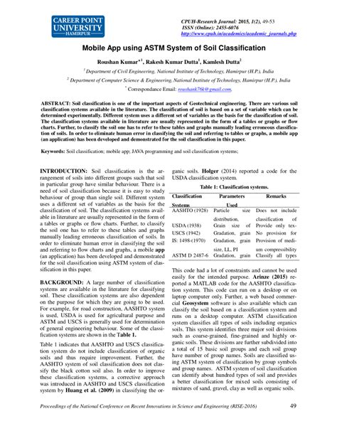 PDF Mobile App Using ASTM System Of Soil Classification