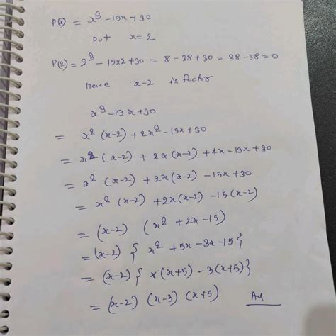 A Using Remainder And Factor Theorem Factorise The Following