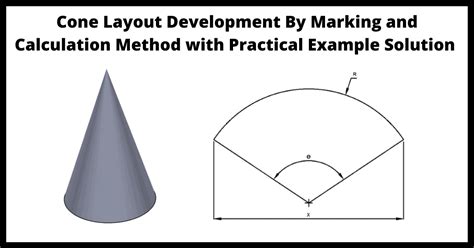 cone layout development by marking and calculation method