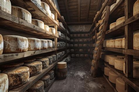 Ai Generative Parmesan Cheese Storage Warehouse Premium Ai Generated Image