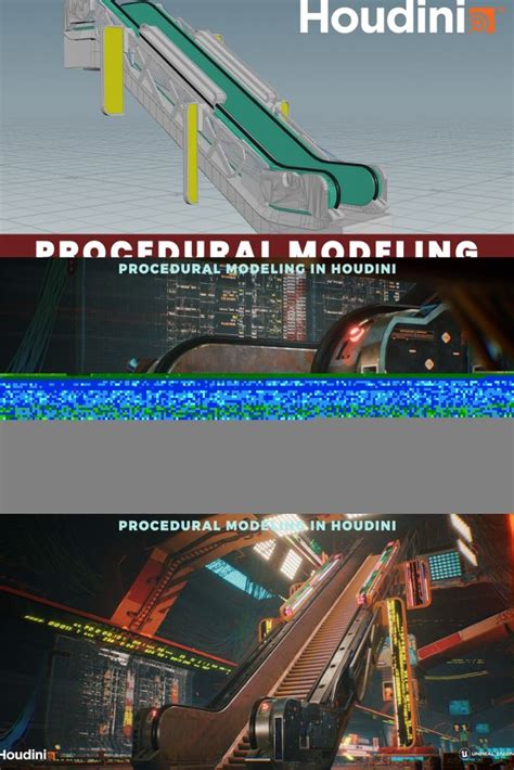 Artstation Houdini Tutorial Procedural Modeling Escalator Tutorials Houdini Tutorial