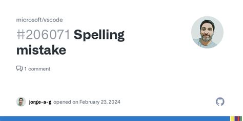 Spelling Mistake · Issue 206071 · Microsoftvscode · Github