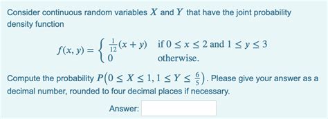 Solved Consider Continuous Random Variables X And Y That Chegg