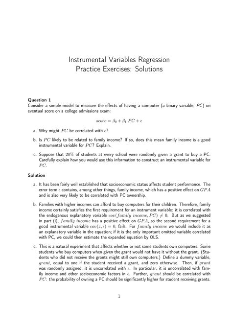 mn2196 instrumental variables practice exercises solutions