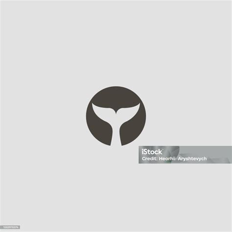 물고기 꼬리의 간단한 평면 예술 네거티브 공간 벡터 둥근 기호 고래에 대한 스톡 벡터 아트 및 기타 이미지 고래 꼬리 아이콘 Istock