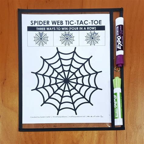 Spider Web Tic Tac Toe Game For Halloween Mathmetica