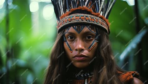 Premium Ai Image Inside The Amazon Forest Big Trees A Yanomami Woman