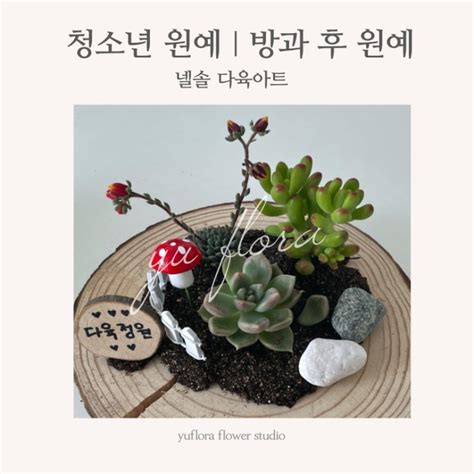 인천 초등학교 방과 후 원예 힐링원예 원예치료 넬솔을 이용한 다육아트 네이버 블로그