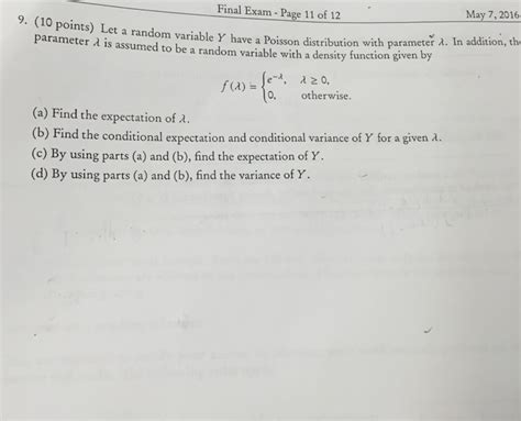 Solved Let A Random Variable Y Have A Poisson Distribution Chegg