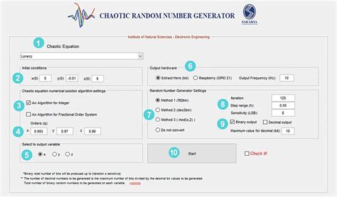 The User Interface For The Chaos Based Random Number Generation