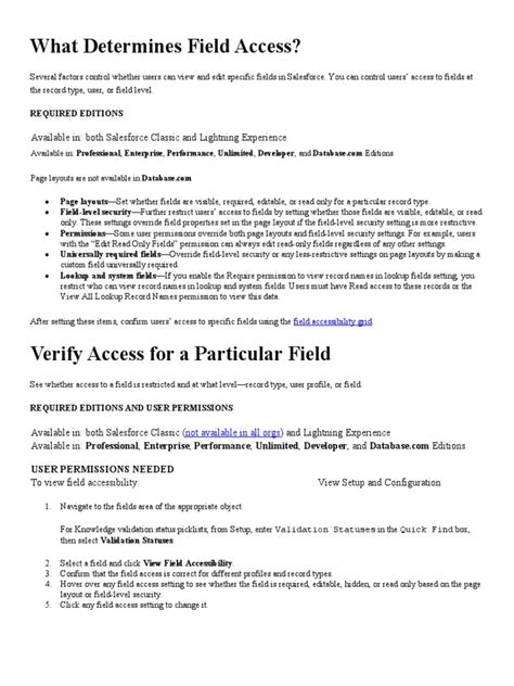 Field Level Access Salesforce Download Free Pdf Accessibility