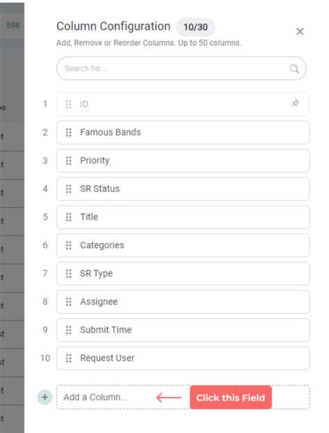 Column Configuration