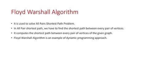 Solution Floyd Warshall Algorithm In Graph Theory Studypool