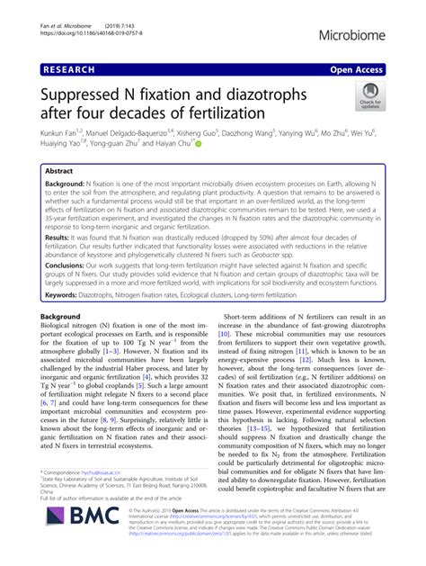 Pdf Suppressed N Fixation And Diazotrophs After Four Decades Of