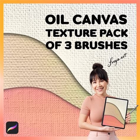 Canvas Texture Procreate Brushes Oil Canvas Texture Pack Of 3 Brushes Realistic Canvas