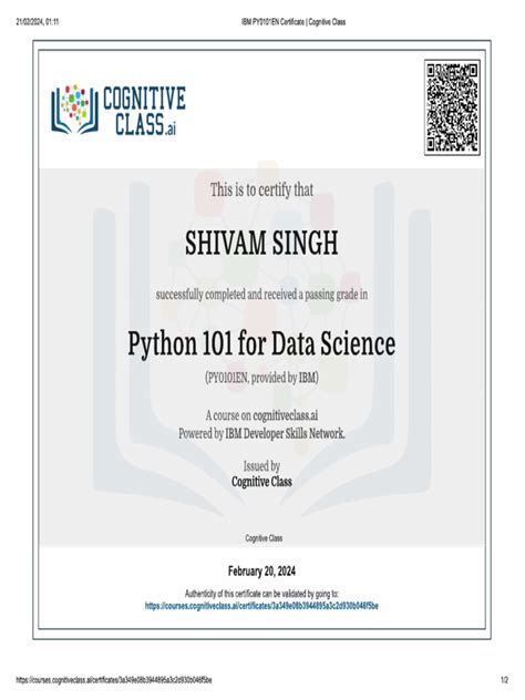 Shivam Certificate Pdf