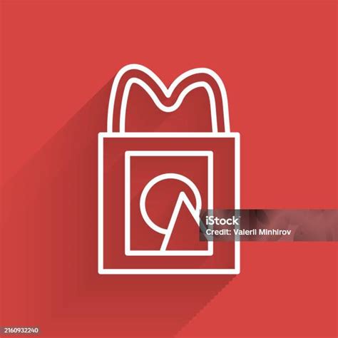 흰색 선 종이 쇼핑백 아이콘은 긴 그림자로 격리되어 있습니다 패키지 기호 벡터 가방에 대한 스톡 벡터 아트 및 기타 이미지 가방 공란 구매 Istock