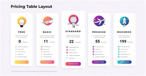 Premium Vector Pricing Table Products Comparison Chart List Advertising Banner Element With