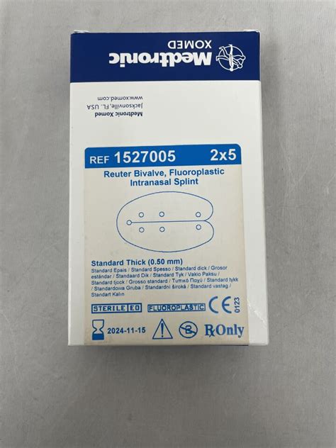 New Medtronic 1527005 Reuter Bivalve Flpl Intranasal Splint Thick 0