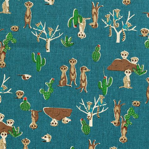 코카 레어 애니멀 02 린넨 캔버스 프린트원단 터쿼이즈 퀼트의시작은 엔조이퀼트와 함께