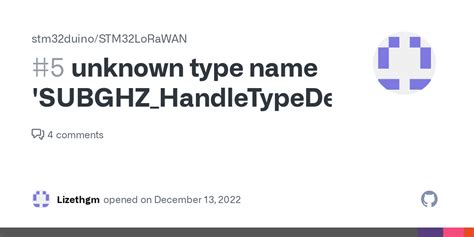 Unknown Type Name Subghzhandletypedef · Issue 5 · Stm32duino