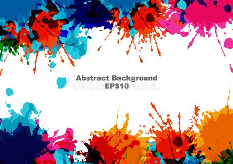 Abstract Vector Splatter Paint Color Design Background Vector Splatter