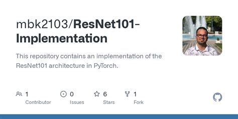 Github Mbk2103resnet101 Implementation This Repository Contains An