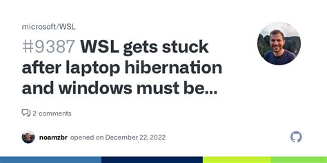 WSL Gets Stuck After Laptop Hibernation And Windows Must Be Restarted