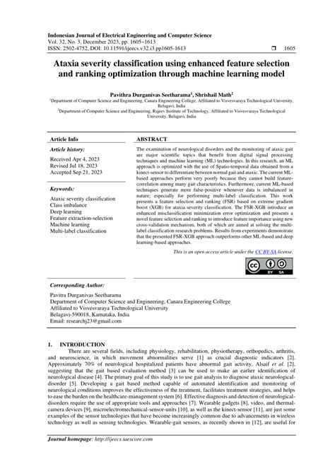 Pdf Ataxia Severity Classification Using Enhanced Feature Selection And Ranking Optimization