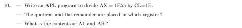 Solved Use 8086 ﻿assemblywrite An Apl Program To Divide