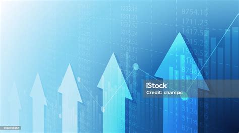 주식 시장 배경에 상승 추세선과 화살표가있는 추상적 인 재무 그래프 증권 시장과 거래소에 대한 스톡 벡터 아트 및 기타 이미지 증권 시장과 거래소 성장 개념 무역