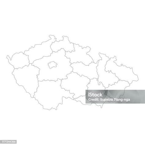 Mappa Della Repubblica Ceca Mappa Della Repubblica Ceca Nelle Regioni Amministrative In Colore