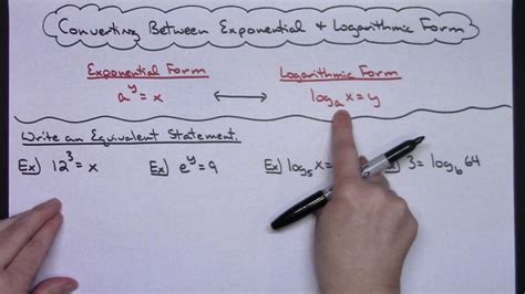 Converting Between Exponential Form And Logarithmic Form Math