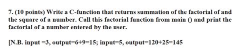 Solved 7 10 Points Write A C Function That Returns Chegg Com