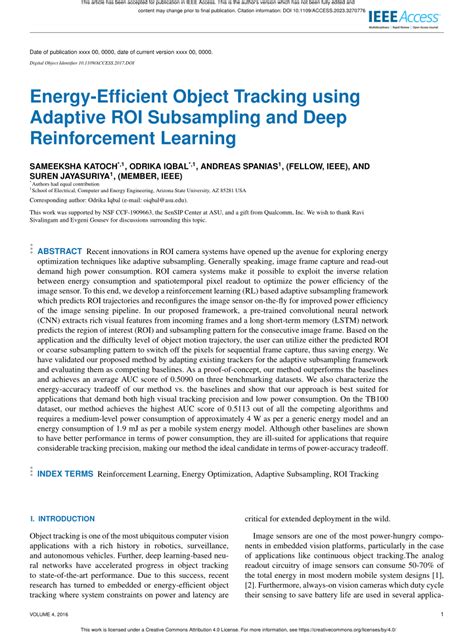 Pdf Energy Efficient Object Tracking Using Adaptive Roi Subsampling