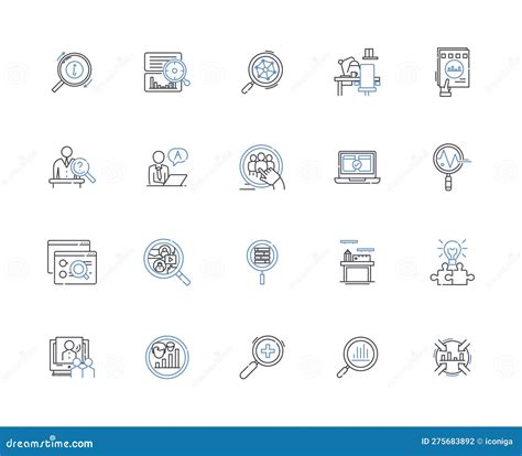 Critique Feedback Line Icons Collection Evaluation Assessment