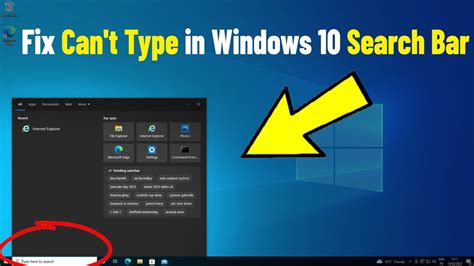 Fix Cant Type In Windows 10 Search Bar How To Solve Search Bar Not Working In Windows 10 🔍 ️