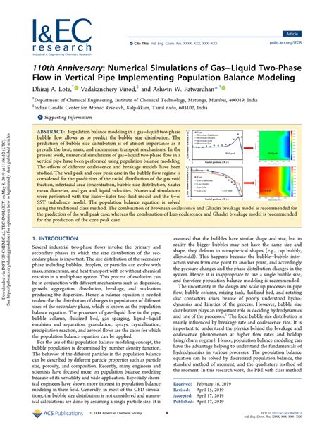 Pdf Numerical Simulations Of Gas Liquid Two Phase Flow In Vertical Pipe Implementing
