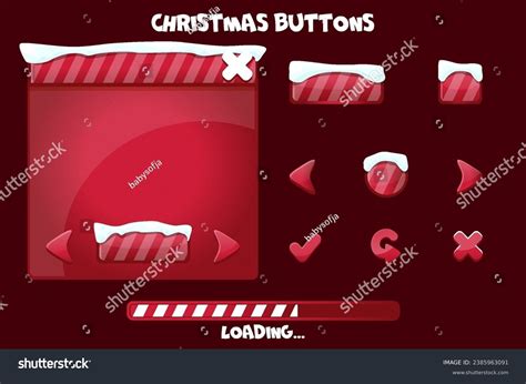 Cartoon Set Game Ui Buttons Christmas Stock Vector Royalty Free 2385963091 Shutterstock