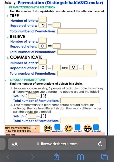 Activity Permutation Distinguishable Circular Permutations With